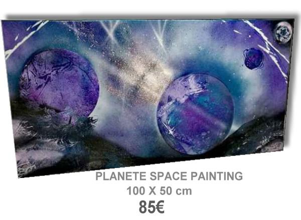 TABLEAU MODERNE-PLANETE SPACE PAINTING-Mimsartdeco